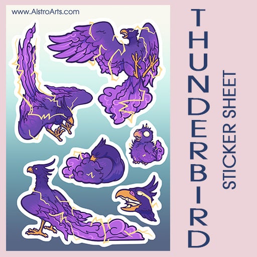 Thunderbird Holographic Sticker Sheet | Alstro Arts Store