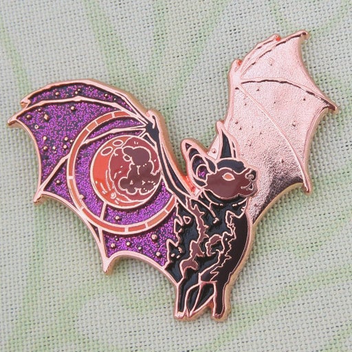 Bloodmoon Bat Enamel Pin | Alstro Arts Store