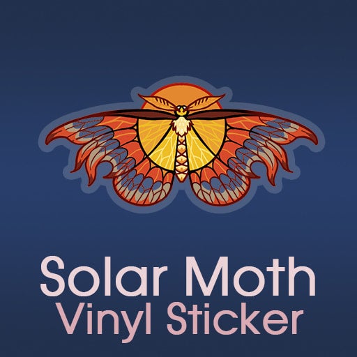 Solar Moth: Mini Clear Sticker | Alstro Arts Store